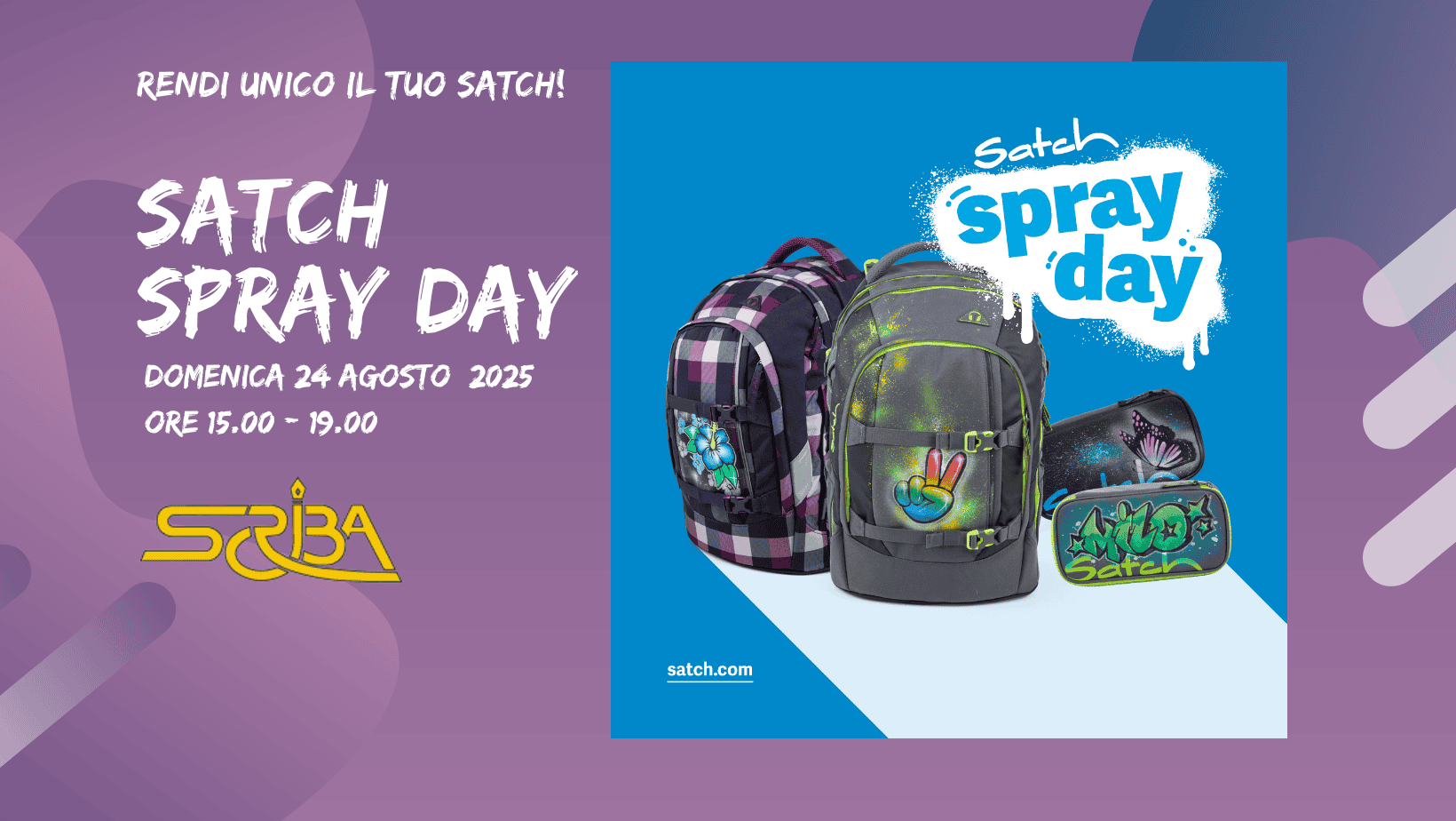 Satch Spray Day: personalizza il tuo zaino e rendilo unico - Scriba